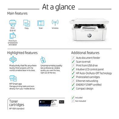 HP LaserJet Pro MFP M28w A4 Mono Multifunction Laser Printer - W2G55A