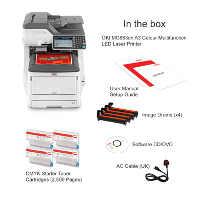 OKI MC883dn A3 Colour Multifunction LED Laser Printer - 09006110