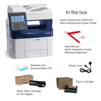 Xerox WorkCentre 3655S A4 Mono Multifunction Laser Printer - 3655IV_S