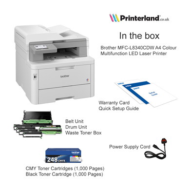 Brother MFC-L8340CDW A4 Colour Multifunction LED Laser Printer ...