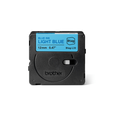 Brother BTAGL33 BTAG-L33 12mm Labelling Tape (BLUE ON LIGHT BLUE)