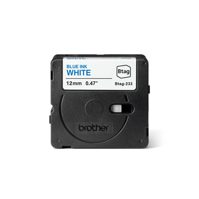 Brother BTAG233 BTAG-233 12mm Labelling Tape (BLUE ON WHITE)