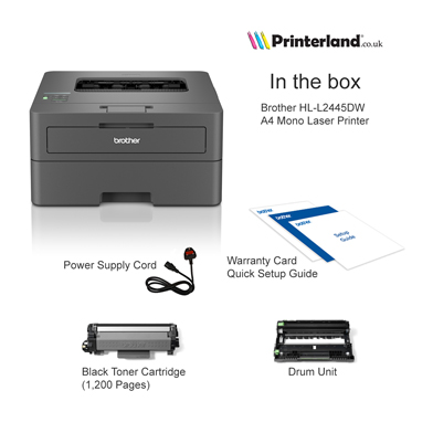Brother HL-L2445DW A4 Mono Laser Printer - HLL2445DWZU1