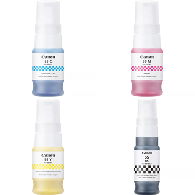 Canon GI-55 Ink Bottle Value Pack CMYK (3,000 Pages)