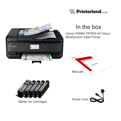 Canon PIXMA TR7650 A4 Colour Multifunction Inkjet Printer - 4452C028