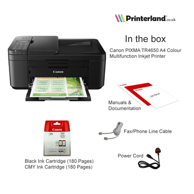 Canon PIXMA TR4650 A4 Colour Multifunction Inkjet Printer - 5072C008