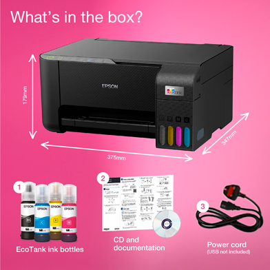 Epson EcoTank ET-2810 A4 Colour Multifunction Inkjet Printer - C11CJ67401