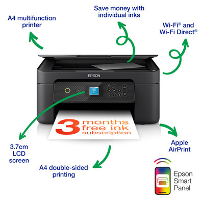 Epson Expression Home XP-3200 A4 Colour Multifunction Inkjet Printer ...