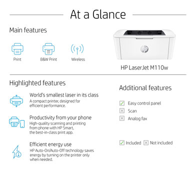 HP LaserJet M110w A4 Mono Laser Printer - 7MD66F