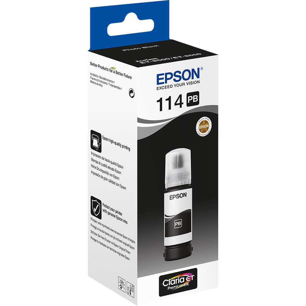 Epson C13T07B140 114 Photo Black Ink Bottle (2,300 Pages)