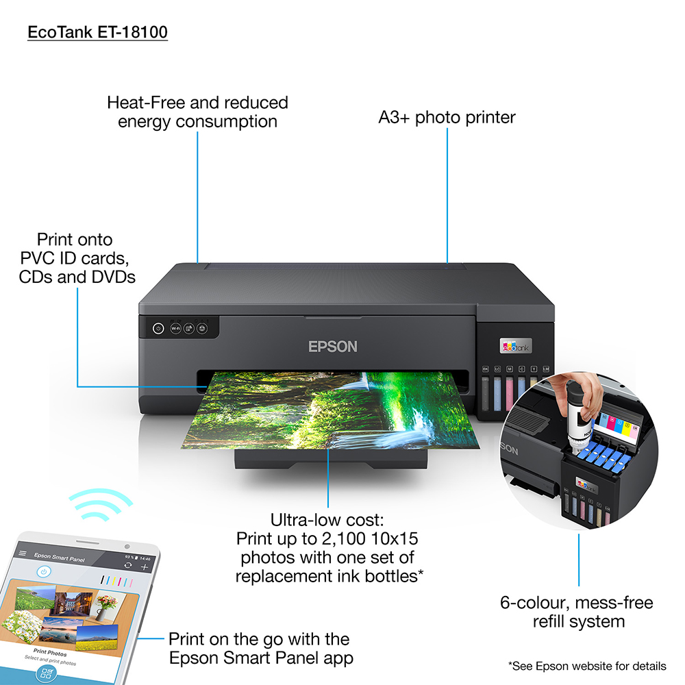 Epson EcoTank ET-18100 A3+ Colour Photo Inkjet Printer - C11CK38401BY
