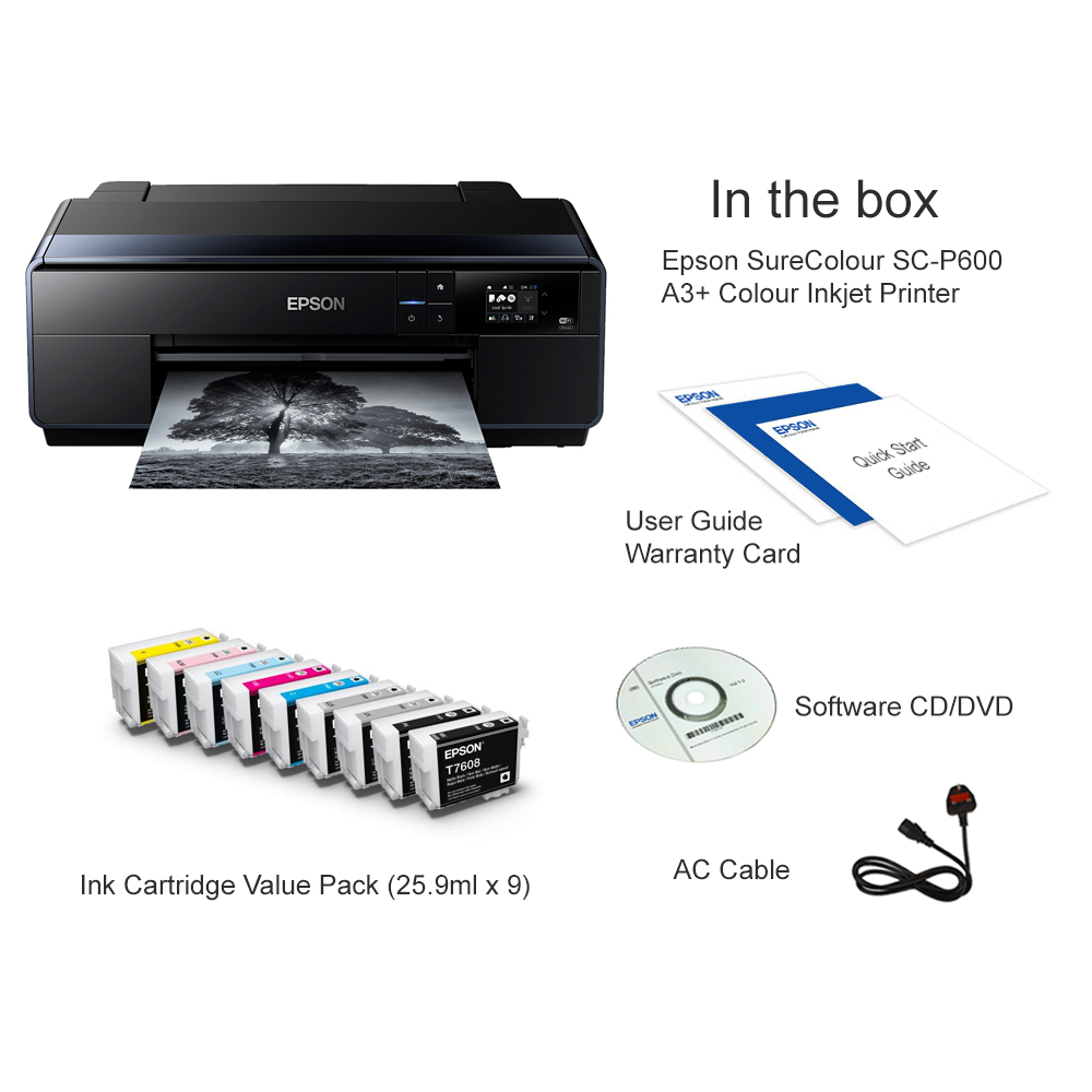 Epson SureColour SC-P600 A3+ Colour Inkjet Printer - C11CE21301