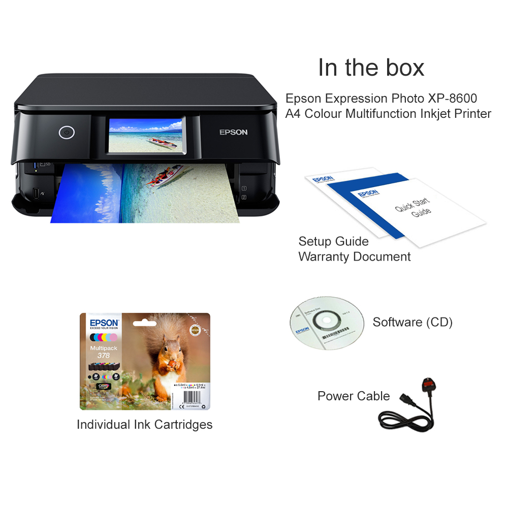 Epson Expression Photo XP-8600 A4 Colour Multifunction Inkjet Printer ...