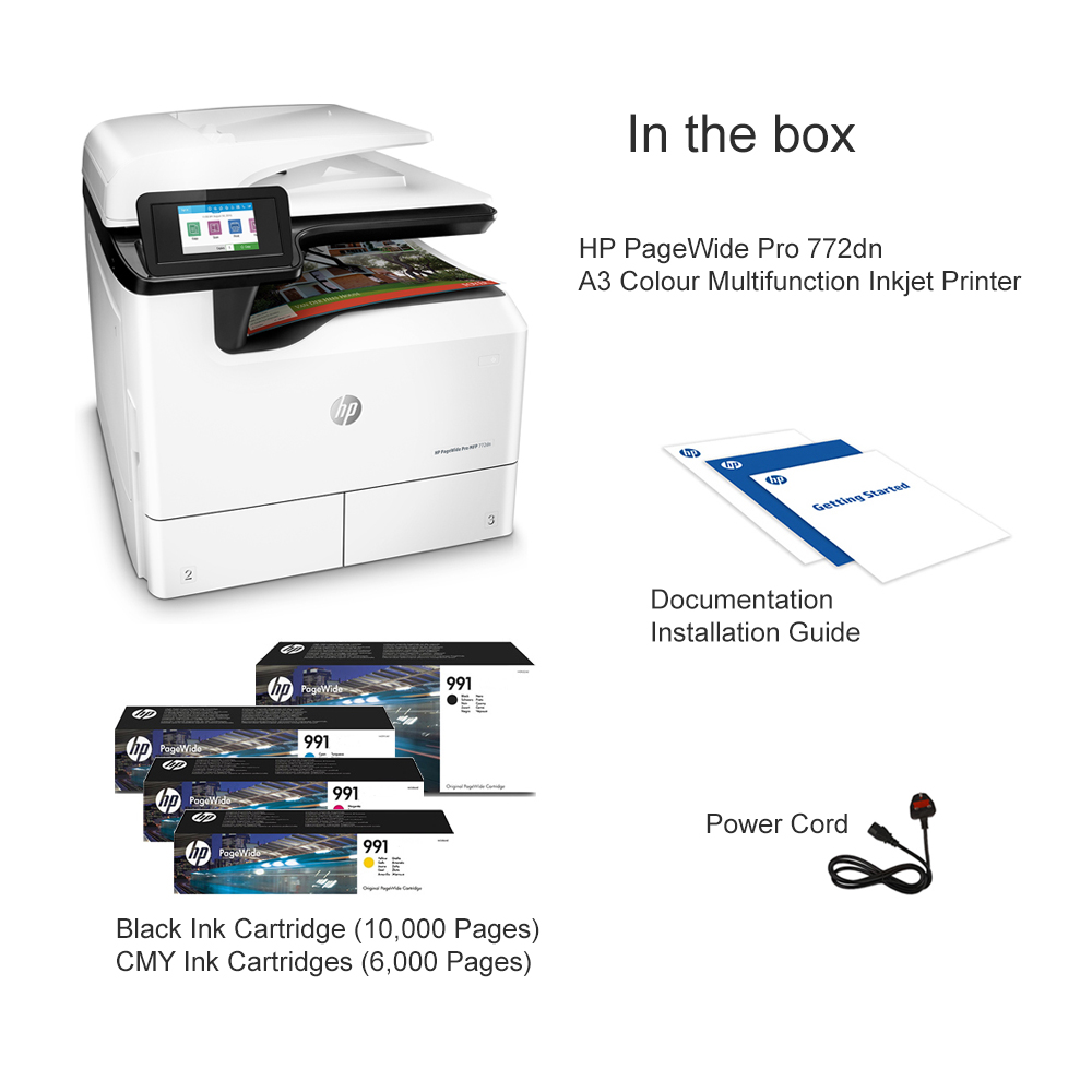 HP PageWide Pro 772dn A3 Colour Multifunction Inkjet Printer - Y3Z54B