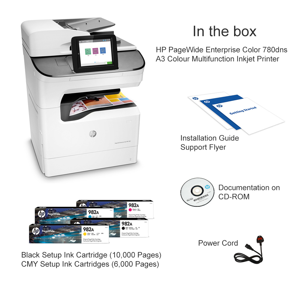 HP PageWide Enterprise Color 780dns A3 Colour Multifunction Inkjet ...