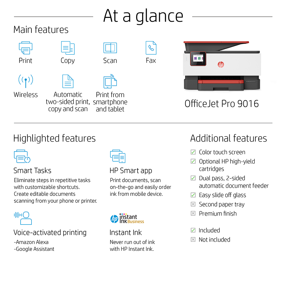 HP OfficeJet Pro 9016 with 2 months Instant Ink trial included