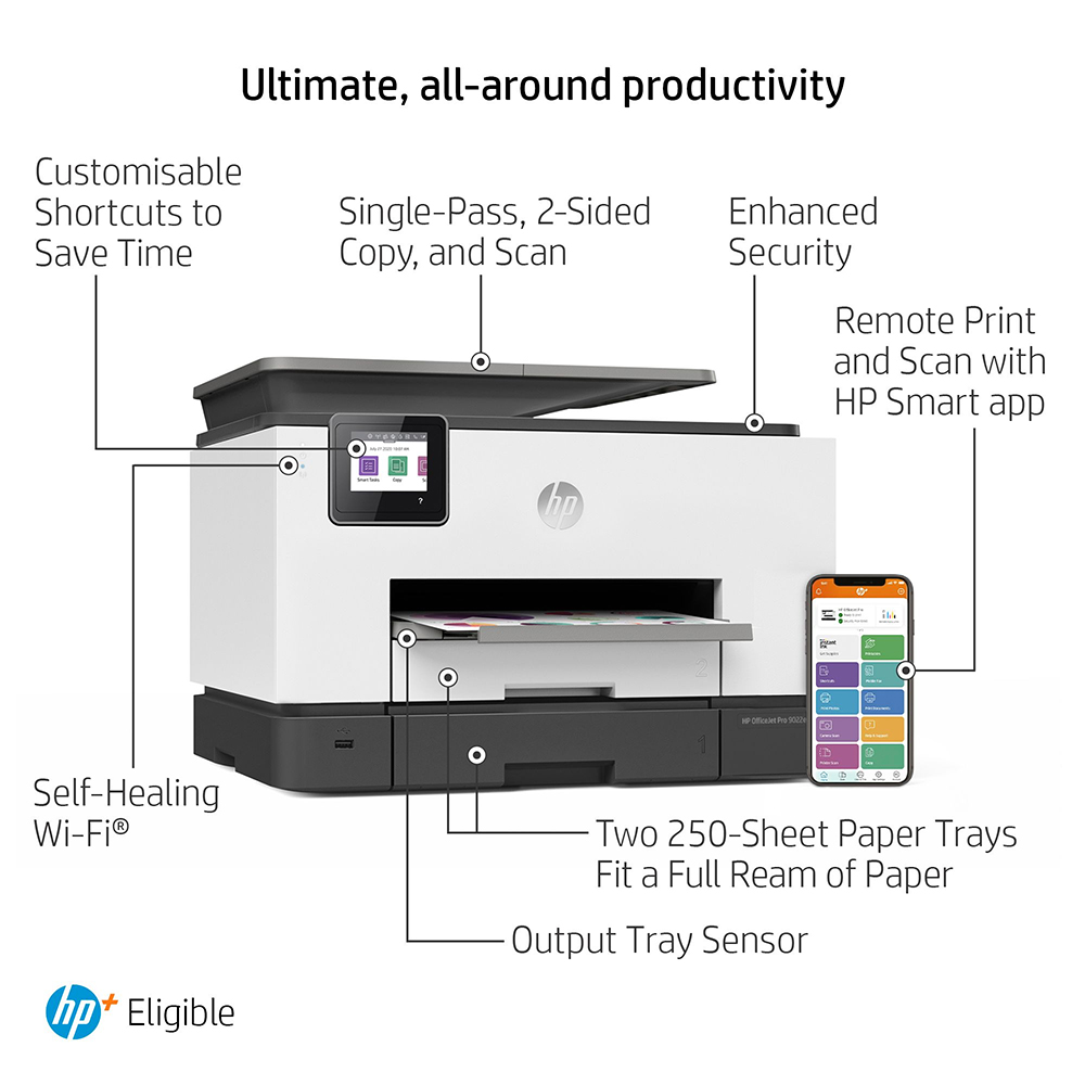 HP OfficeJet Pro 9022e A4 Colour Multifunction Inkjet Printer with HP ...