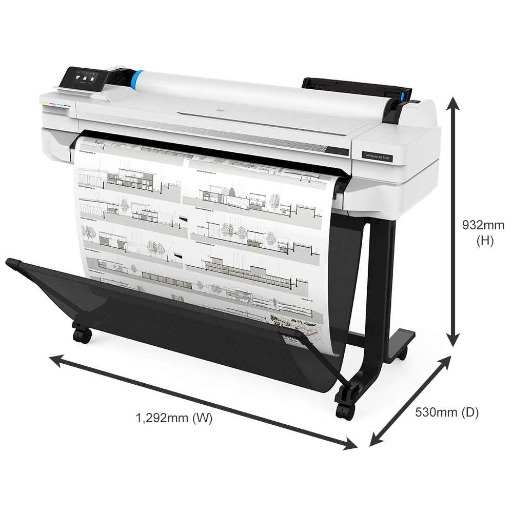 HP DesignJet T530 36-in Colour Large Format Inkjet Printer - 5ZY62A