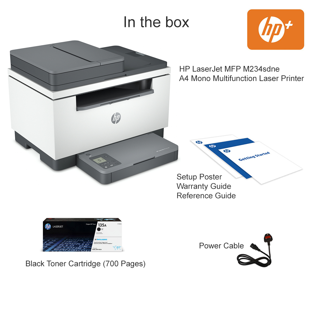 HP LaserJet MFP M234sdne A4 Mono Multifunction Laser Printer with HP ...
