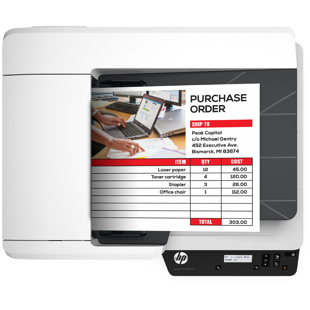 HP ScanJet Pro 3500 f1 A4 Flatbed & Sheetfed Scanner - L2741A