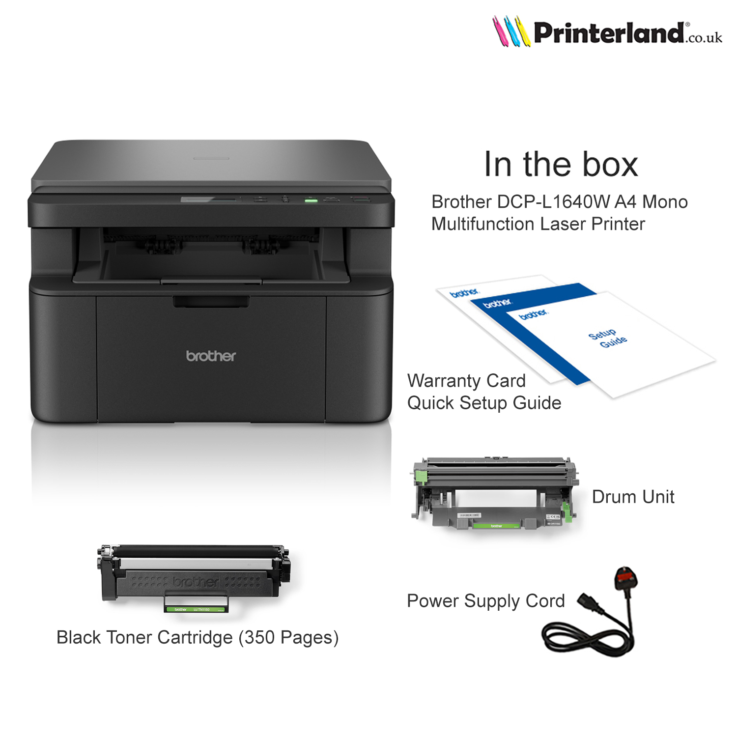 Brother DCP-L1640W A4 Mono Multifunction Laser Printer - DCPL1640WZU1