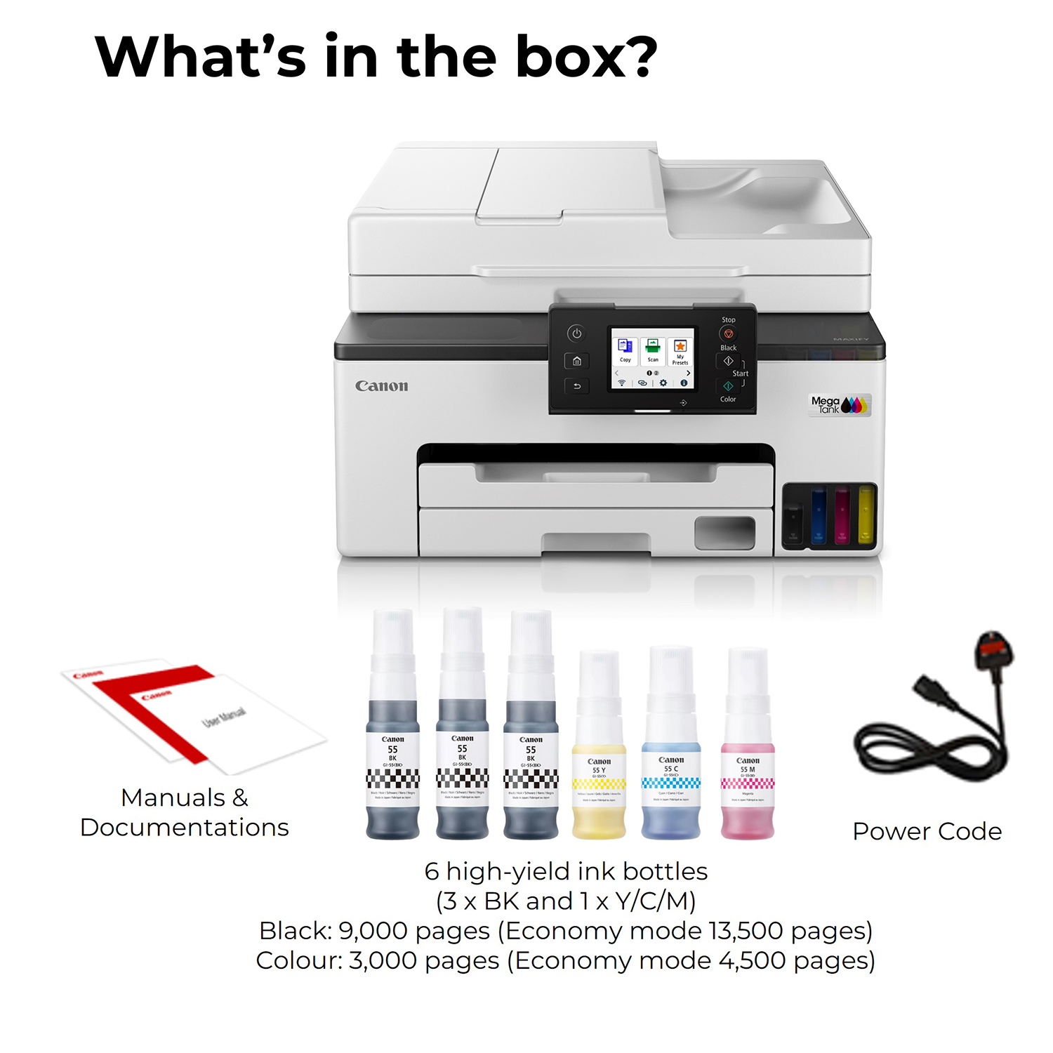 Canon MAXIFY GX2050 MegaTank A4 Colour Multifunction Inkjet Printer ...