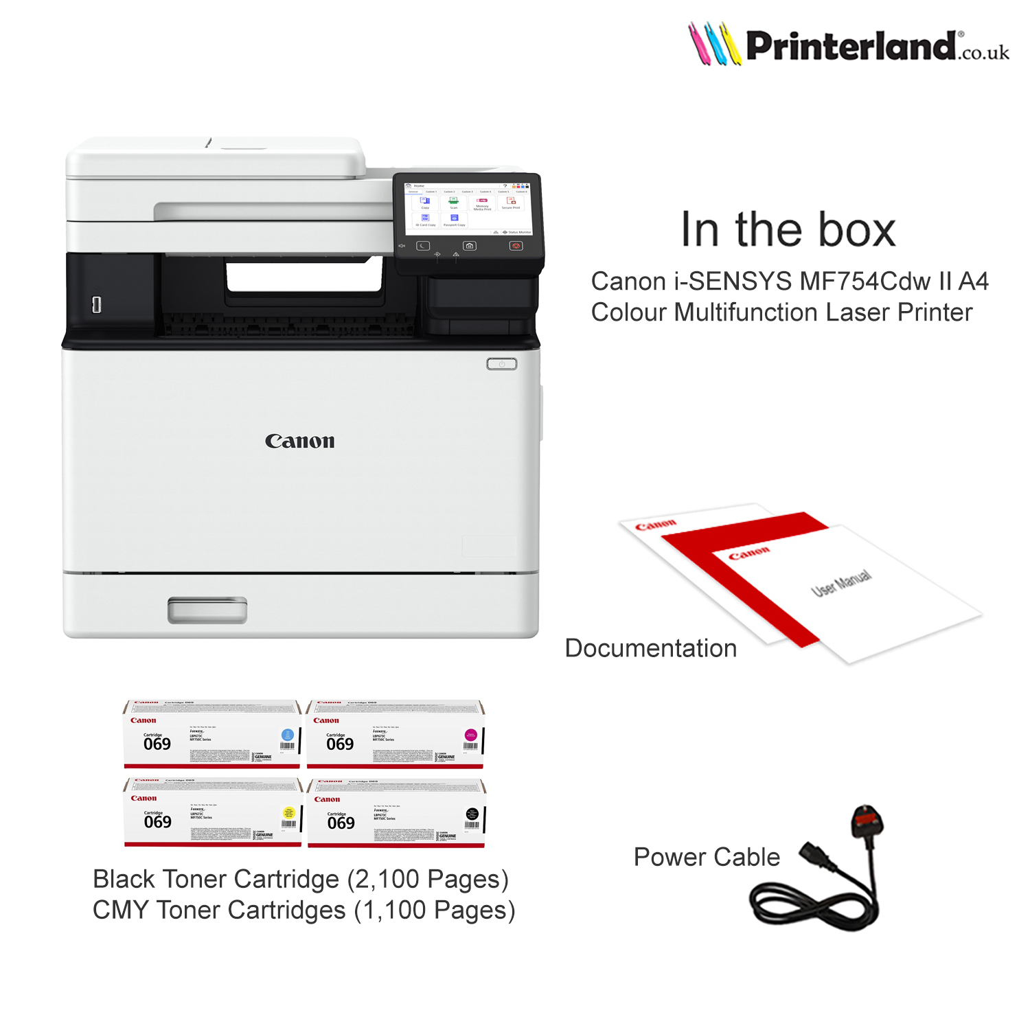 Canon i-SENSYS MF754Cdw II A4 Colour Multifunction Laser Printer - 7185C020