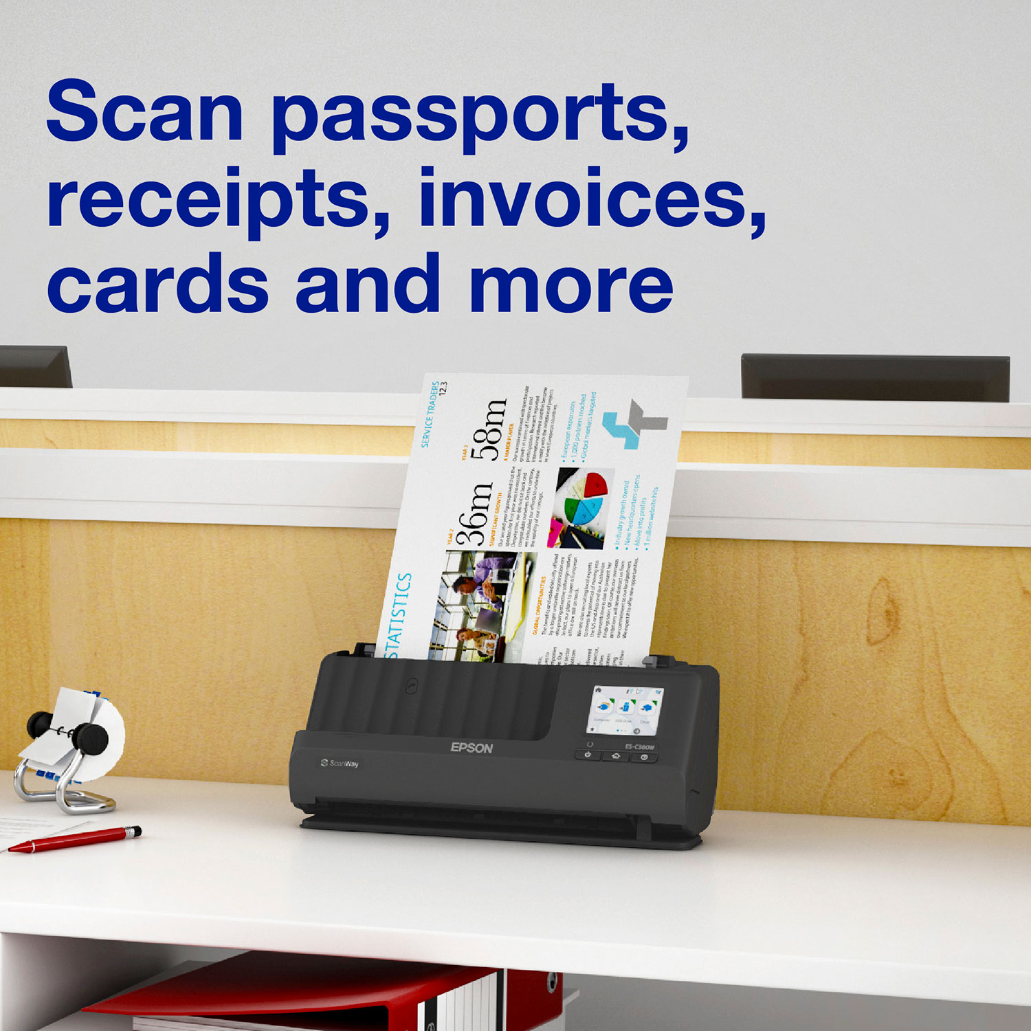 Epson WorkForce ES-C380W A4 Sheetfed Scanner - B11B269401BY