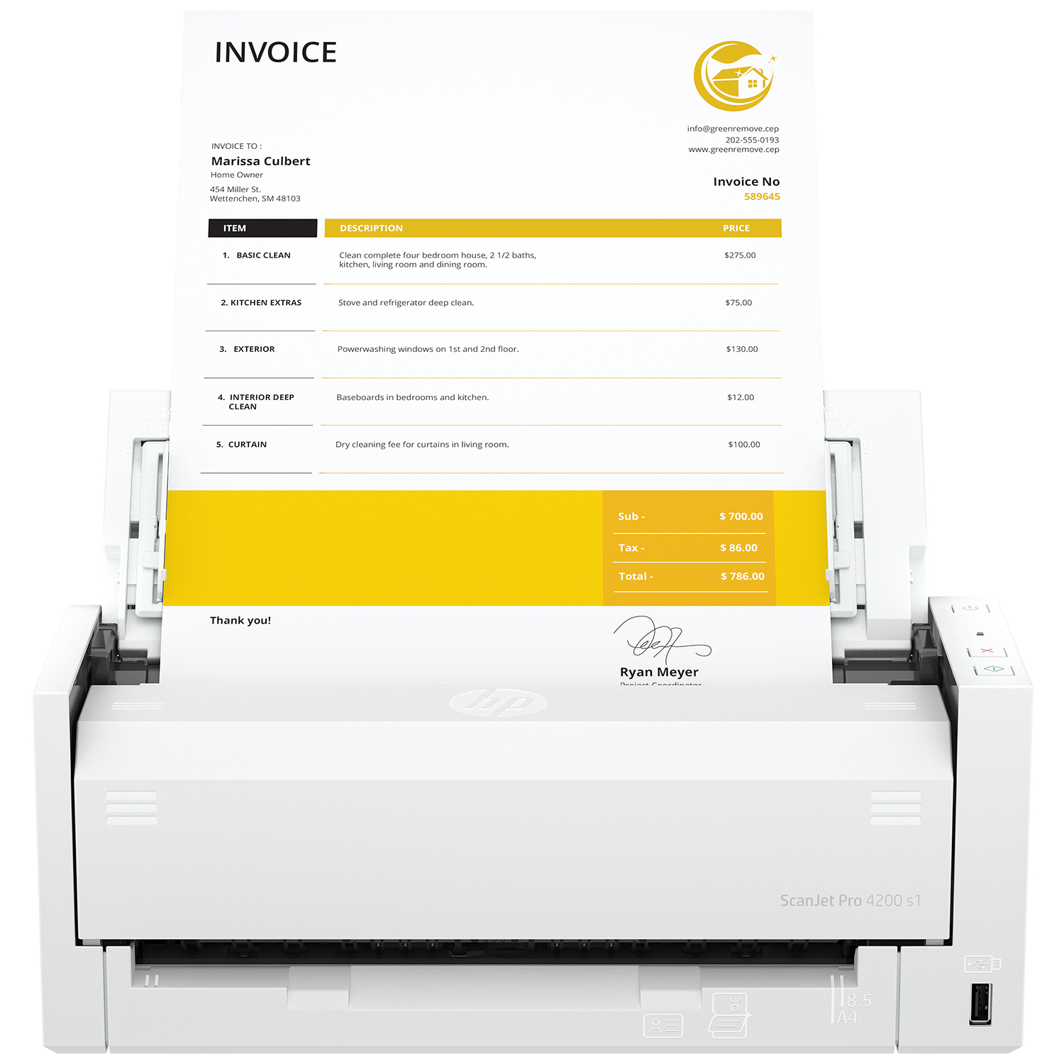 HP ScanJet Pro 4200 s1 A4 Sheetfed Scanner - 8Q4W2A