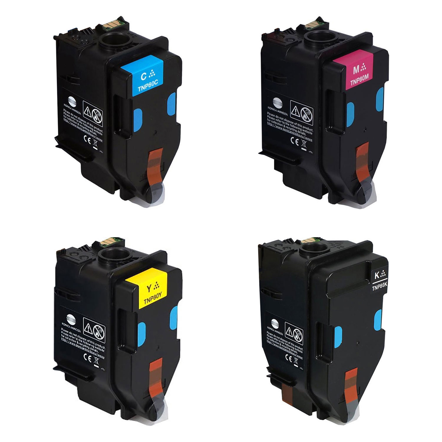 Konica Minolta TNP-80 Toner Cartridge Value Pack CMYK (9,000 Pages)